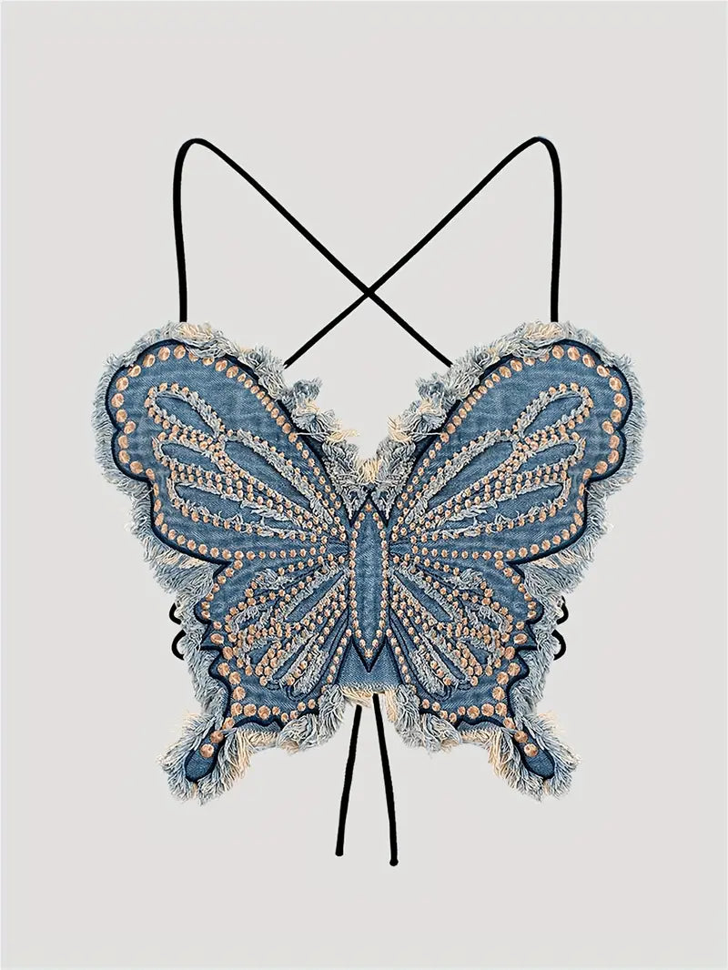 Stone Flowers Butterfly Dream Rave Top: Unleash Your Festival Fantasy
